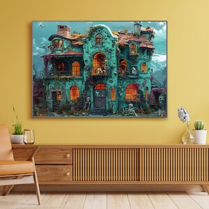 Printable "spooky Manor" Wall Art Painting Magical Fantasy Haunted ...