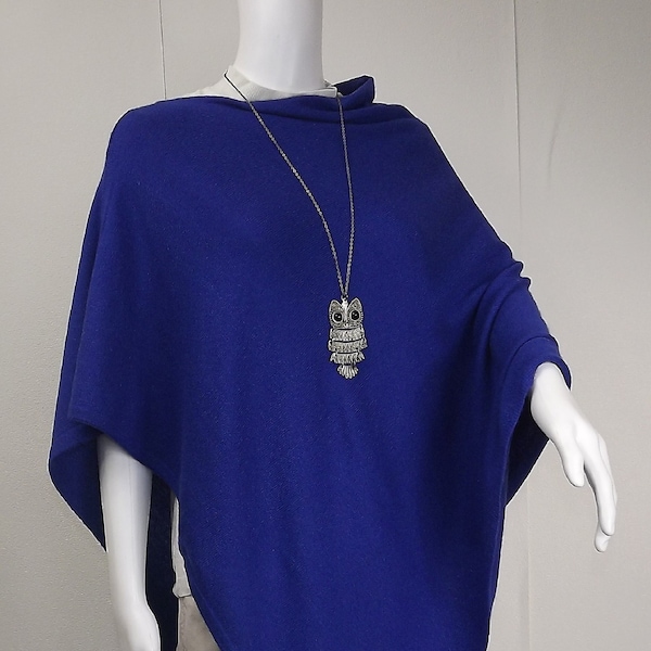 Royal Blue Poncho - Etsy