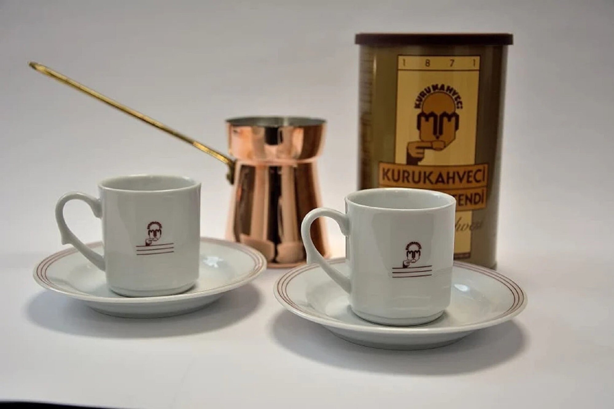 Handmade Turkish Coffee Set Kurukahveci Mehmet Efendi Coffee Set 2 Cups ...