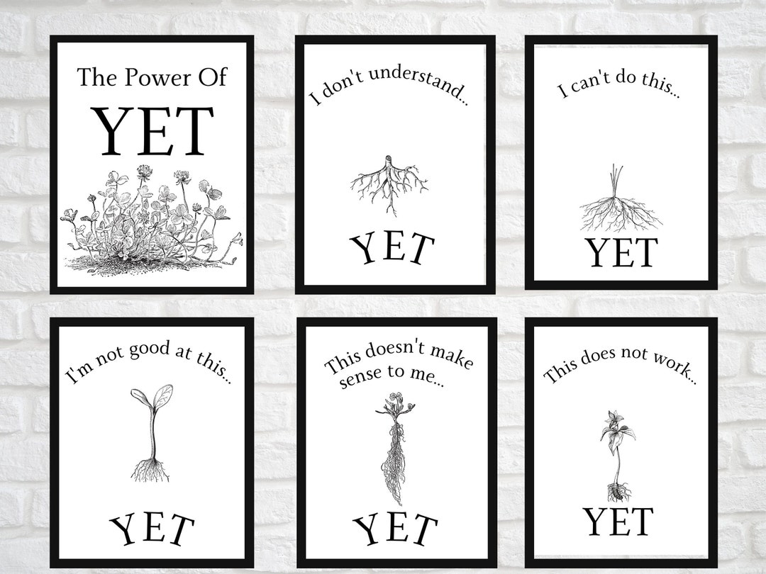 Power of yet | Growth Mindset | Classroom Decor | Wall Art | Digital ...