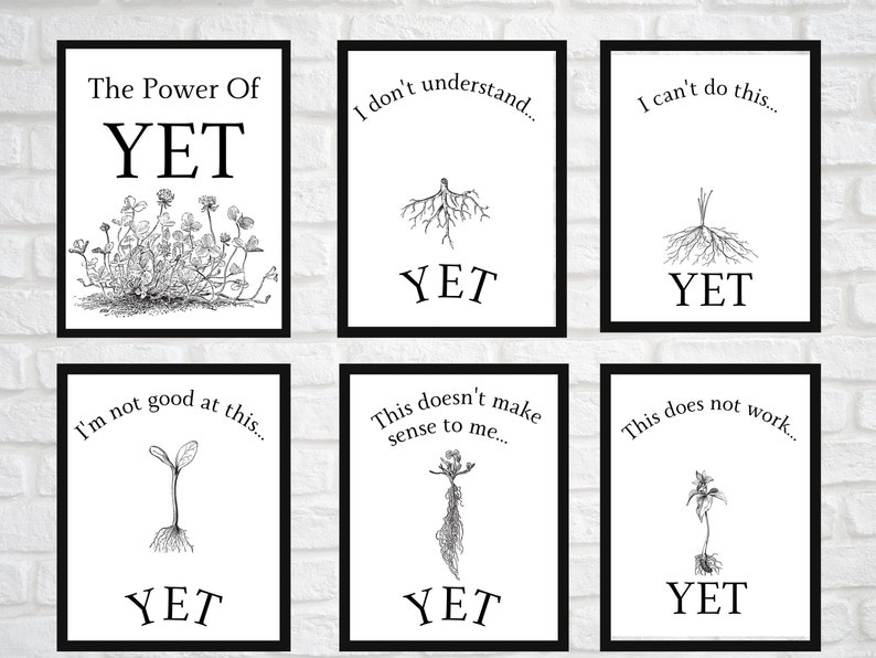 Power of yet | Growth Mindset | Classroom Decor | Wall Art | Digital ...