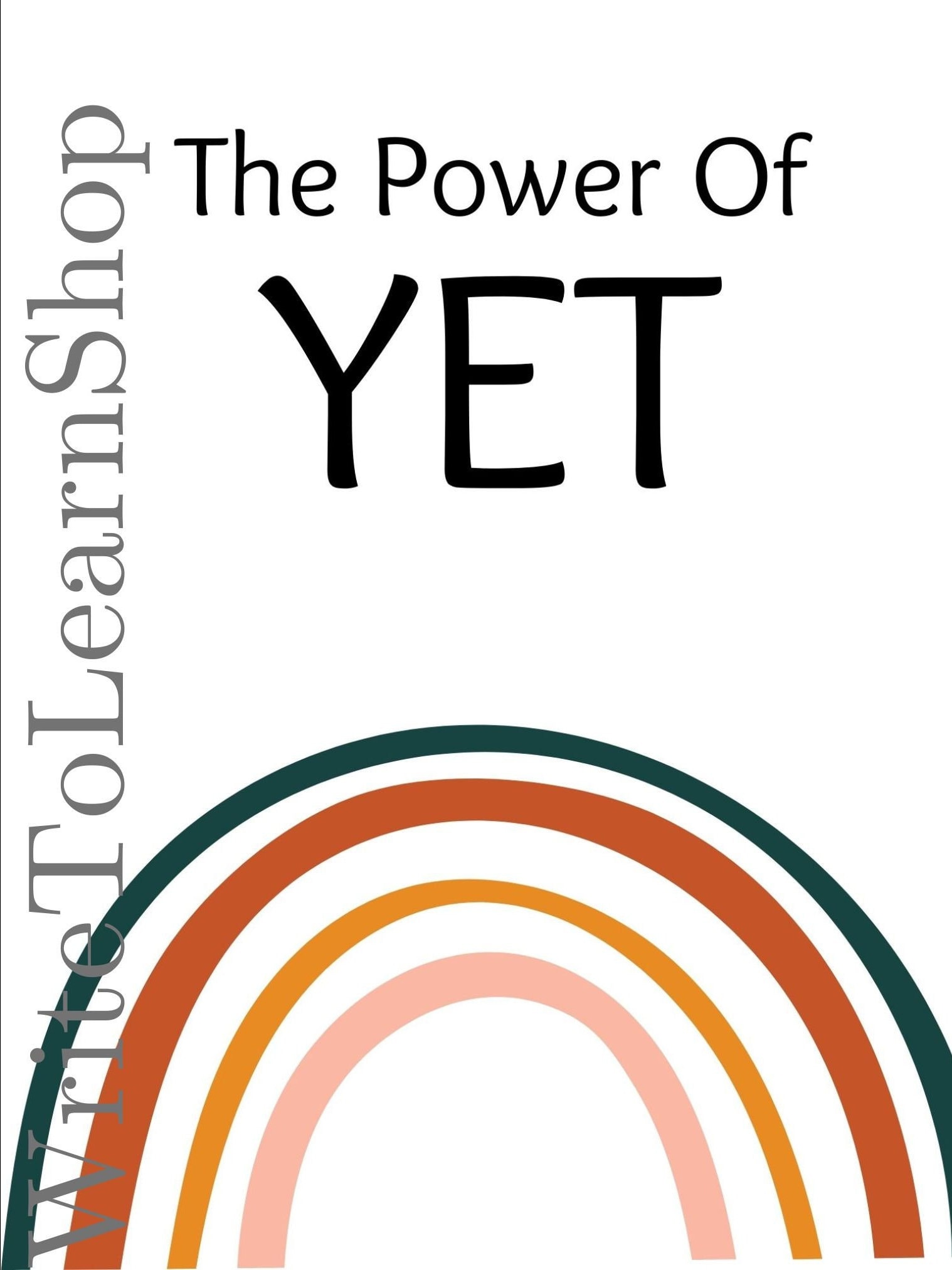 Digital Boho Rainbow Power of yet Poster Set- Growth Mindset, Classroom ...