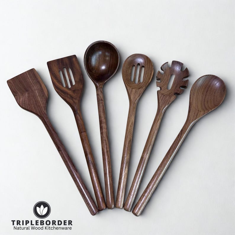 TB® the Chef's Walnut Set | Black Walnut Cooking Utensils | Kitchen ...