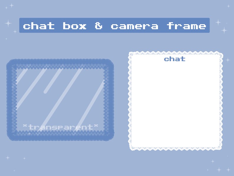 Cute Blue Lace and Pixel Twitch Overlay - Etsy