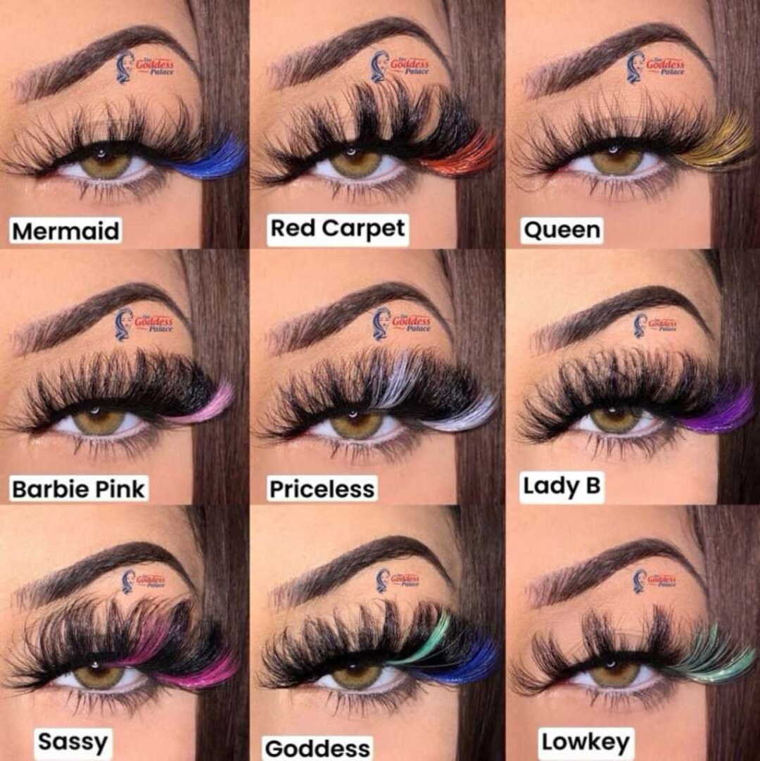 25MM Colored Lashes / Various Style Lashes Strip Lashes Cat Eye ...