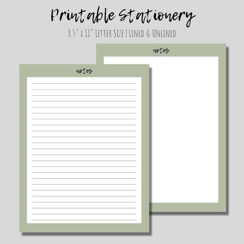 Printable Stationery, Printable Note Pages, Note Paper, Writing Pages ...
