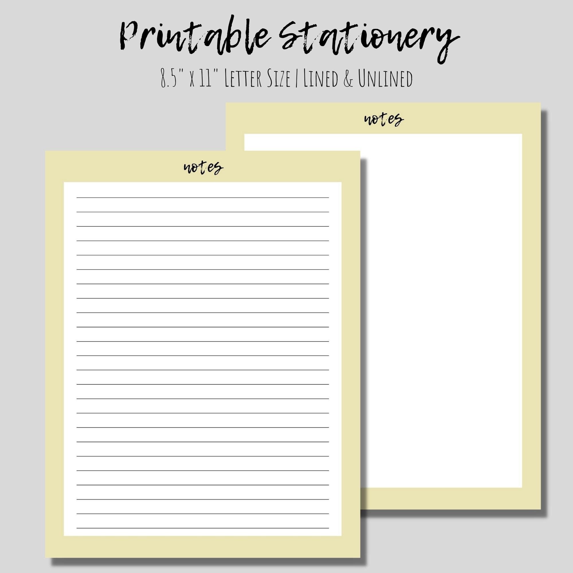 Printable Stationery, Printable Note Pages, Note Paper, Writing Pages ...