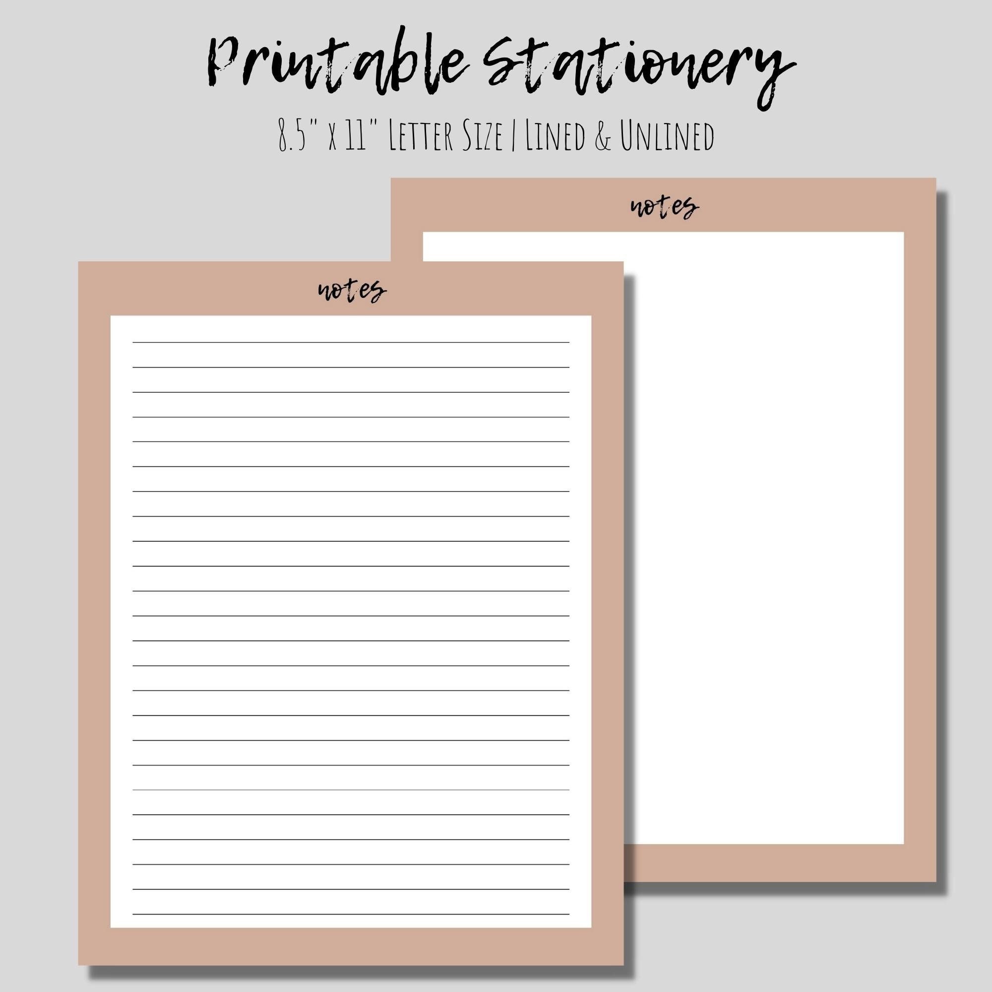 Printable Stationery, Printable Note Pages, Note Paper, Writing Pages ...