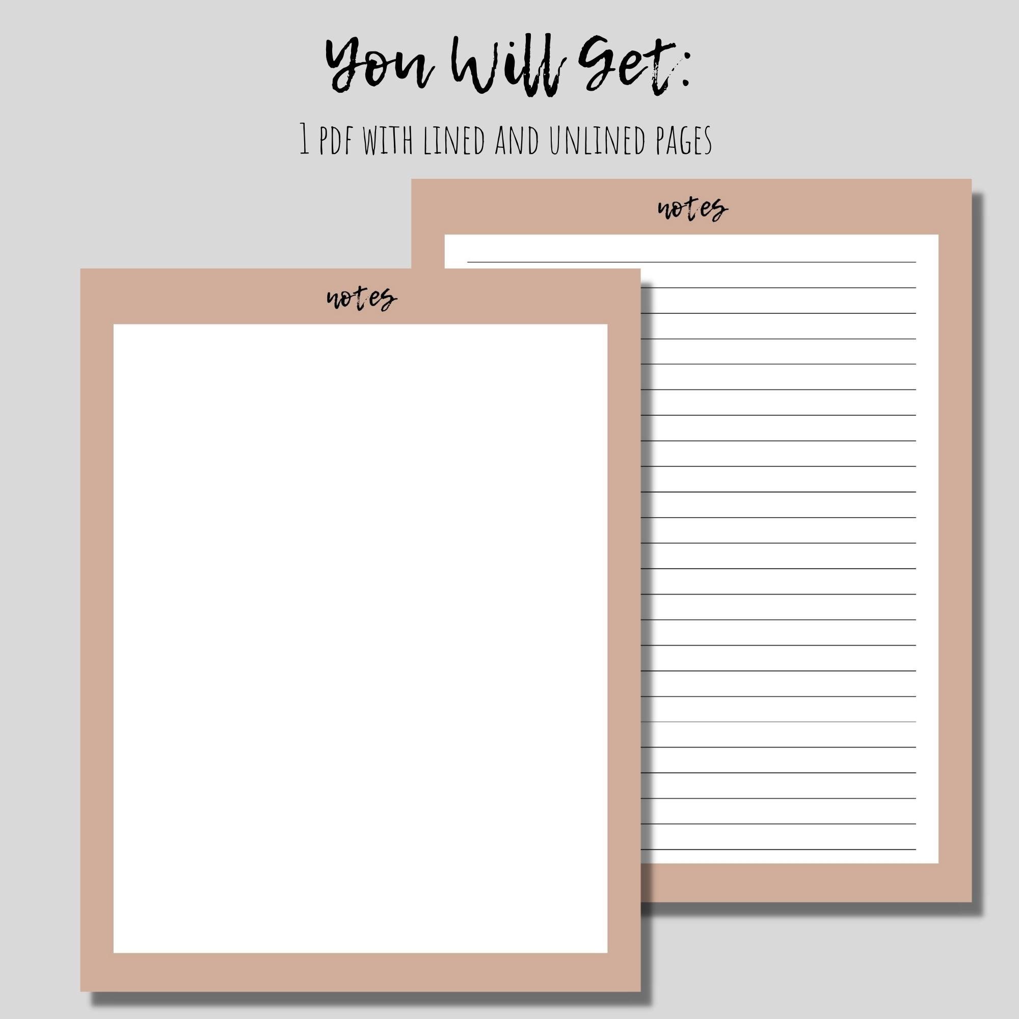 Printable Stationery, Printable Note Pages, Note Paper, Writing Pages ...