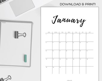 2023 Printable Calendar - Landscape, Digital Download, Letter Size PDF ...