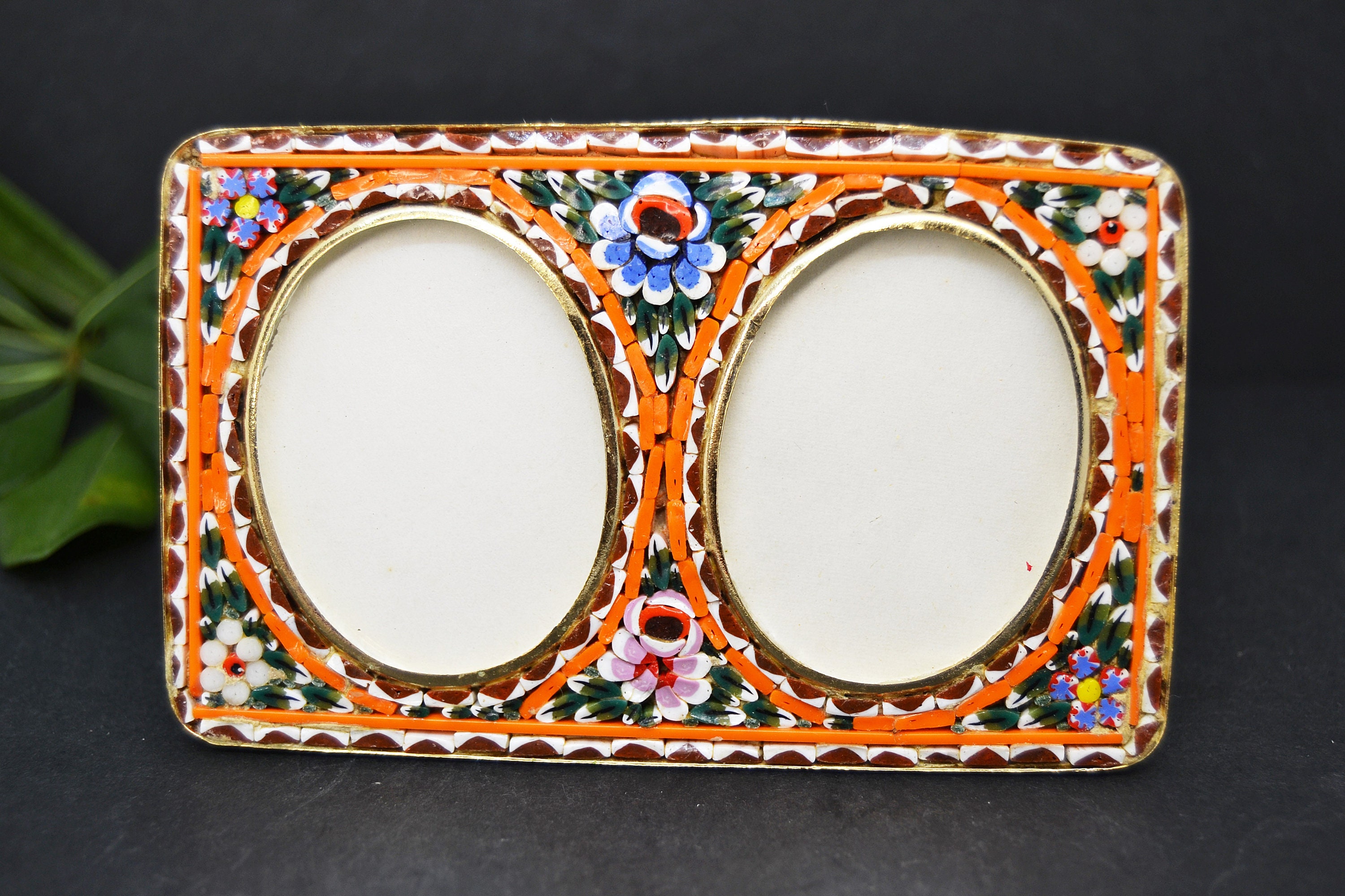 Micro Mosaic Frame, Double Photo Frame, Small Photo Frame, Italian ...