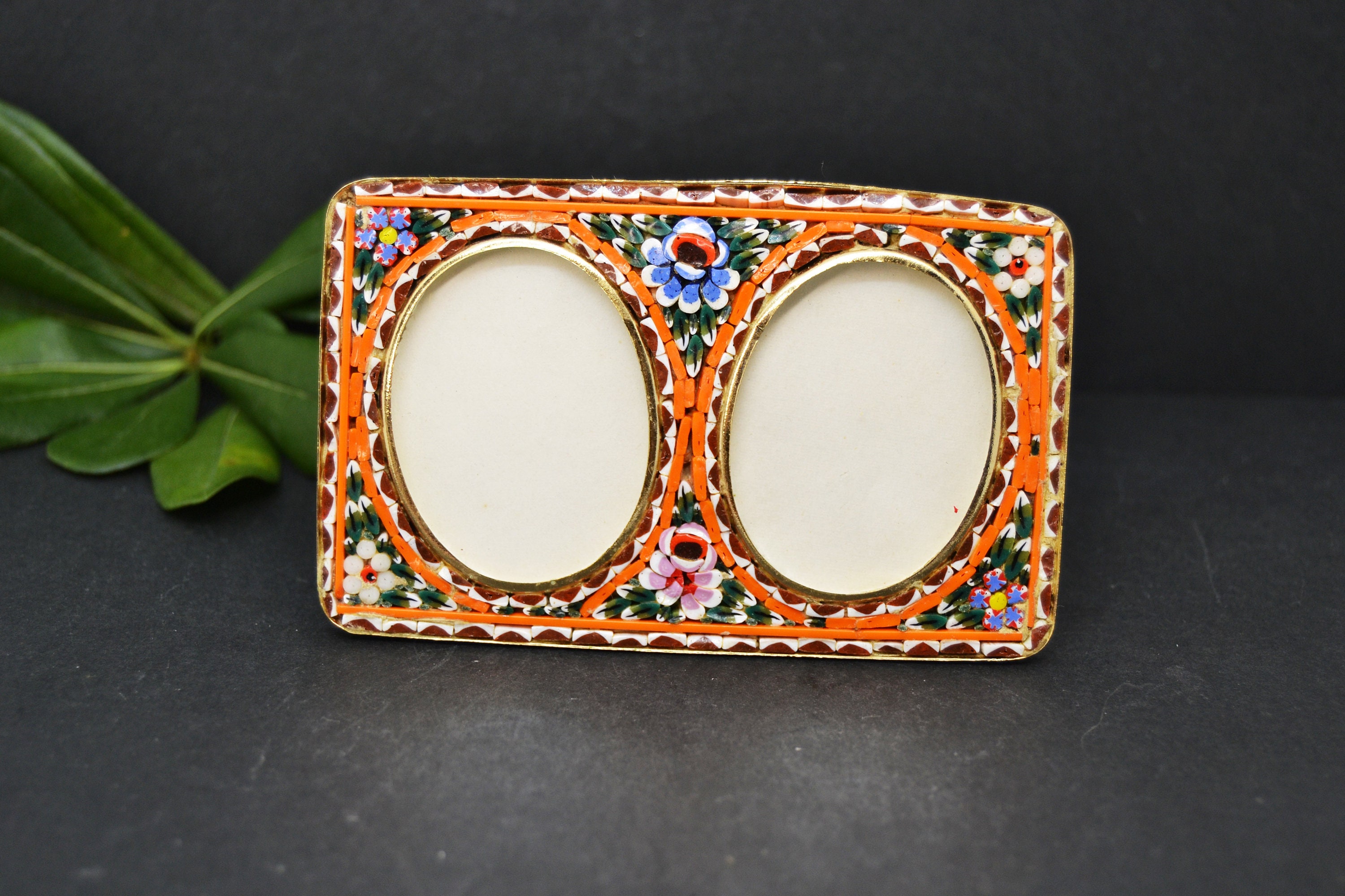 Micro Mosaic Frame, Double Photo Frame, Small Photo Frame, Italian ...