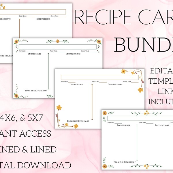 Retro Recipe Cards - Etsy