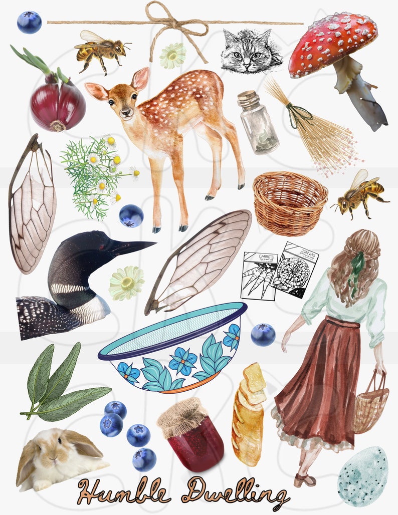 Cottage Core Collage Kit, Digital Download, Printable Art Activity ...