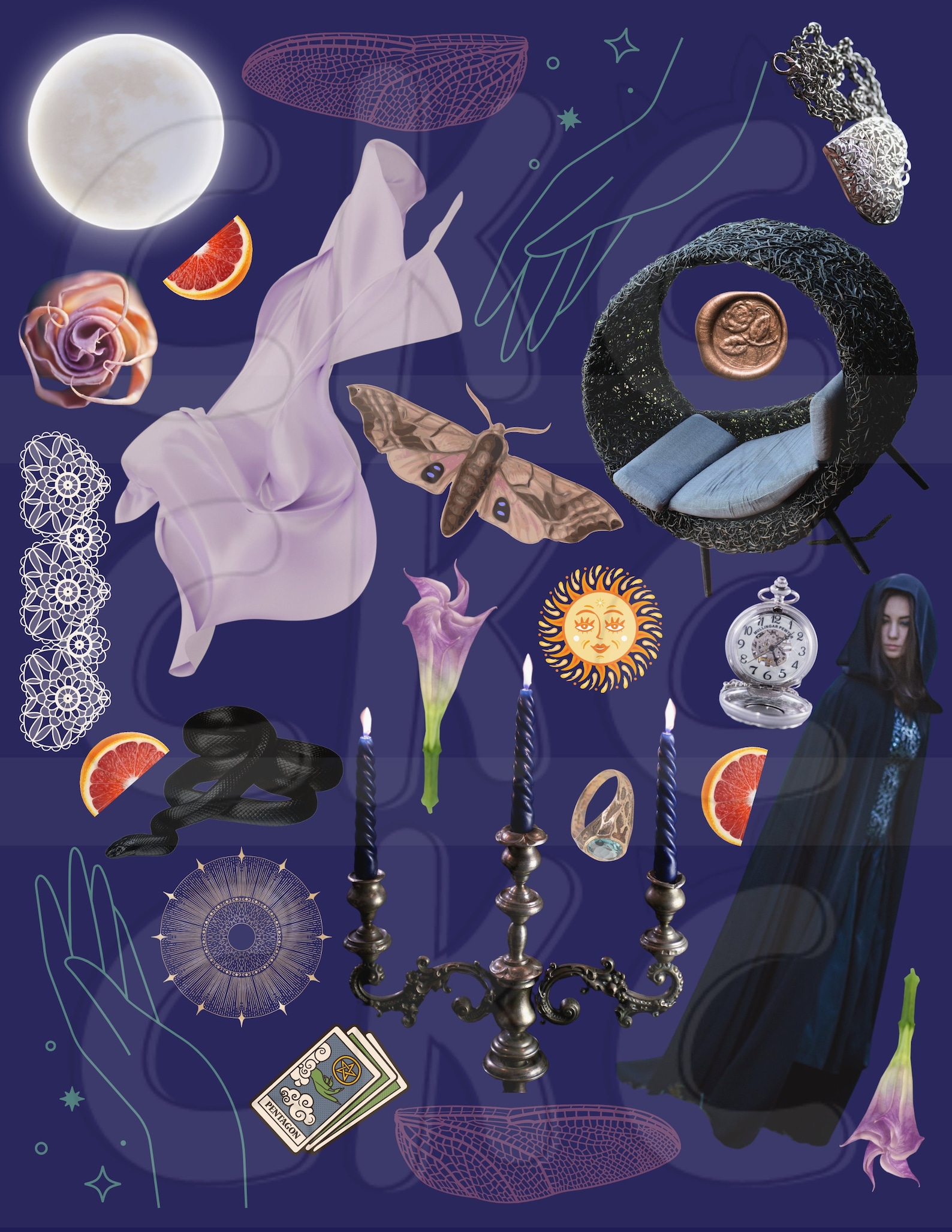 Whimsy Goth Collage Kit Digital Download, Printable Art Activity ...
