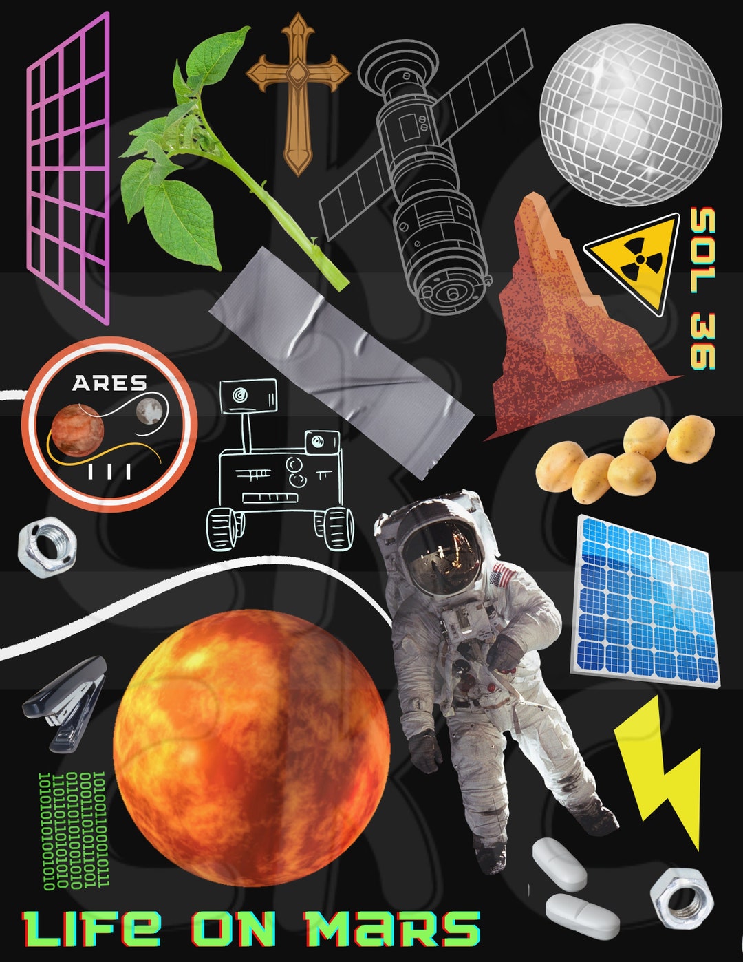 Life on Mars Collage Kit, Digital Download, the Martian, Instant ...