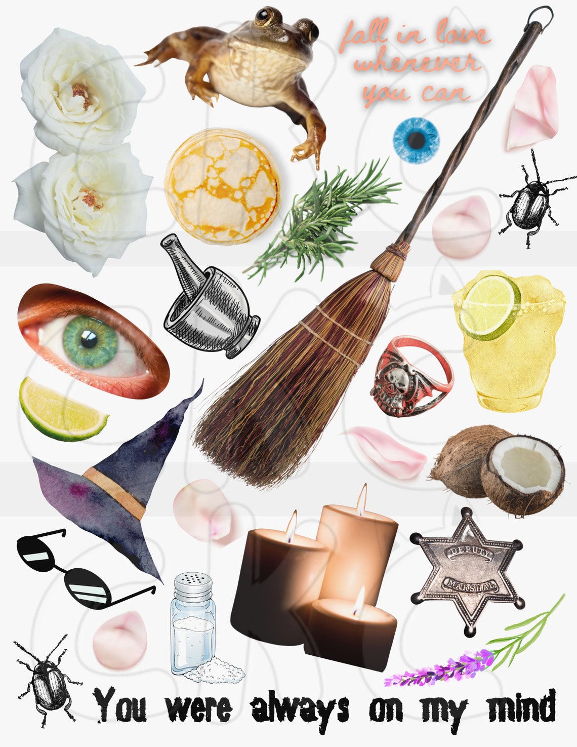90s Witchy Romance Collage Kit, Digital Download, Instant Printable ...
