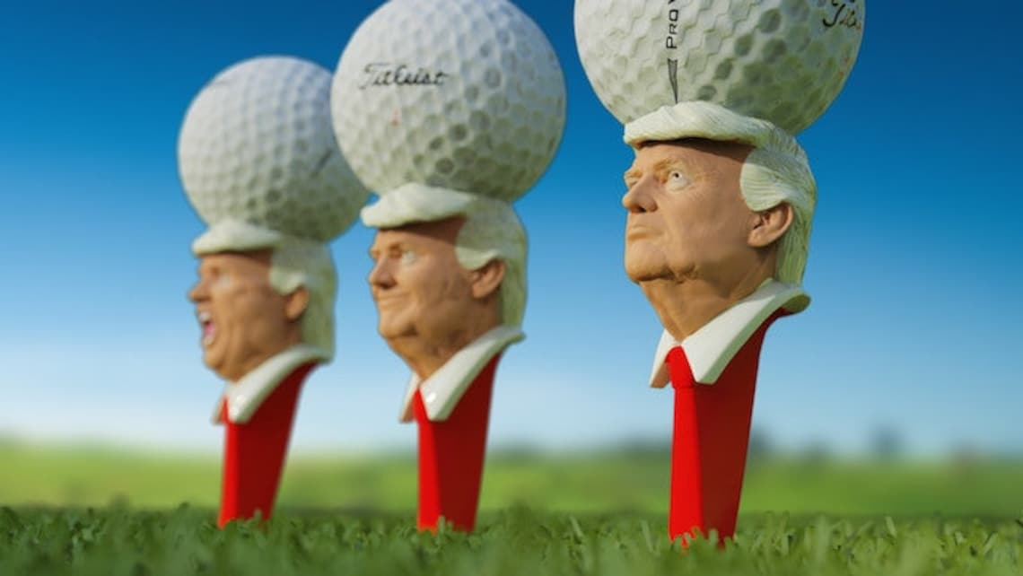 Donald Trump Golf Tees Hand Painted set of 3 Big, Strong, Beautiful ...