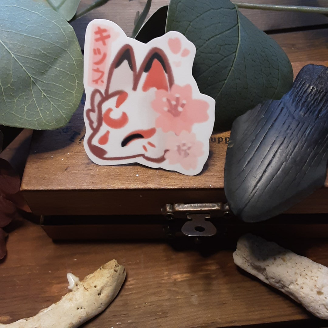 Kitsune Kitsune Sticker Cute Cute Sticker Japanese - Etsy