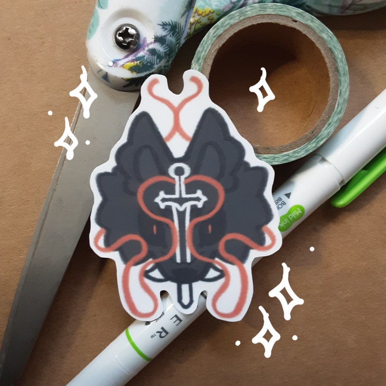 Fenrir Fenrir Sticker Skoll and Hati Norse Mythology - Etsy