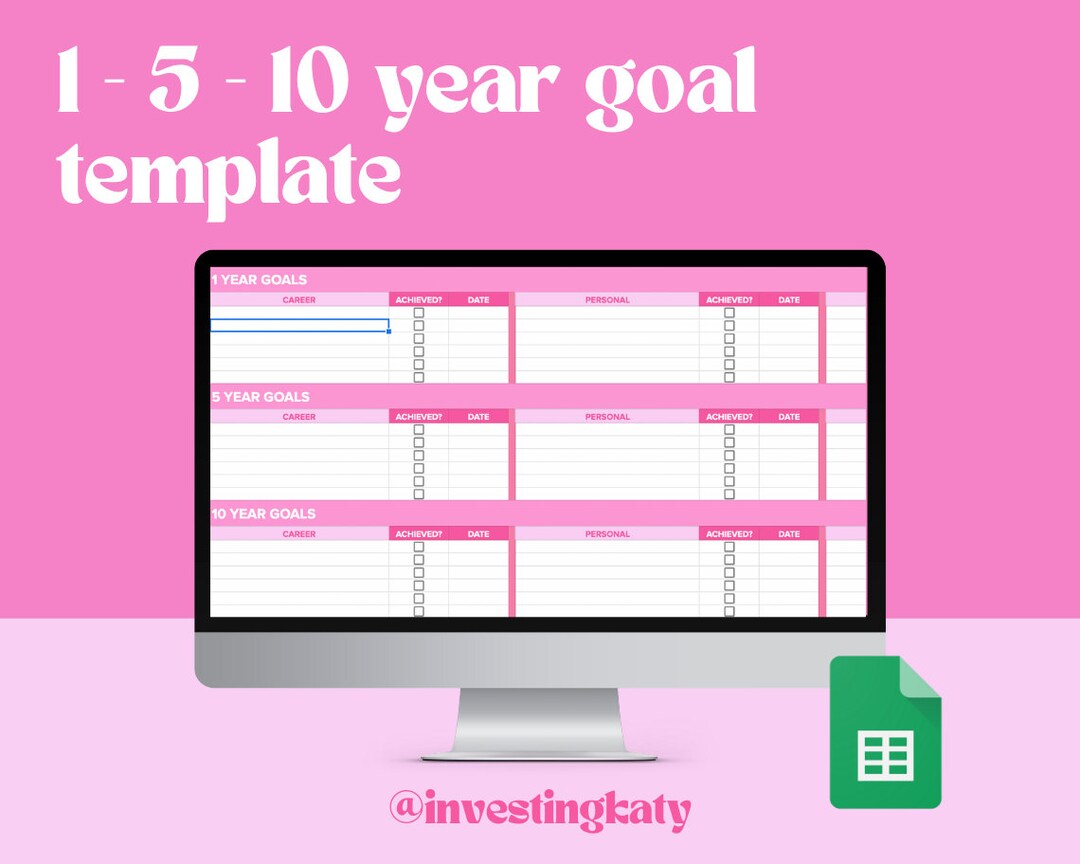 1, 5, 10 Year Goal Tracker Template - Etsy