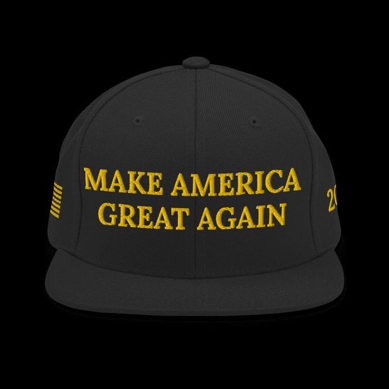 Gold MAGA Hat Inspired by Trump Michigan Rally, Black with Gold ...