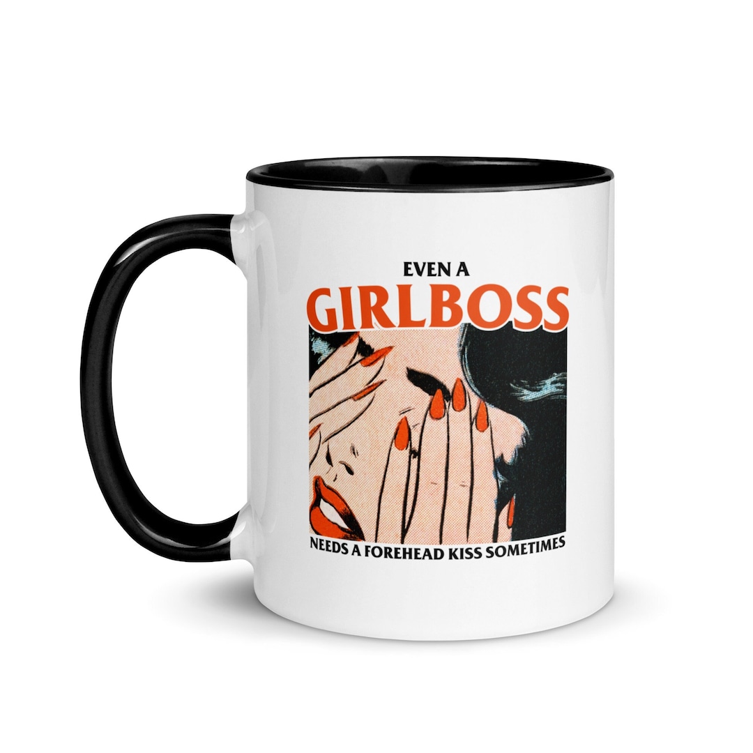 Even a Girlboss Needs a Forehead Kiss Mug, Vintage Style Graphic, Mug ...