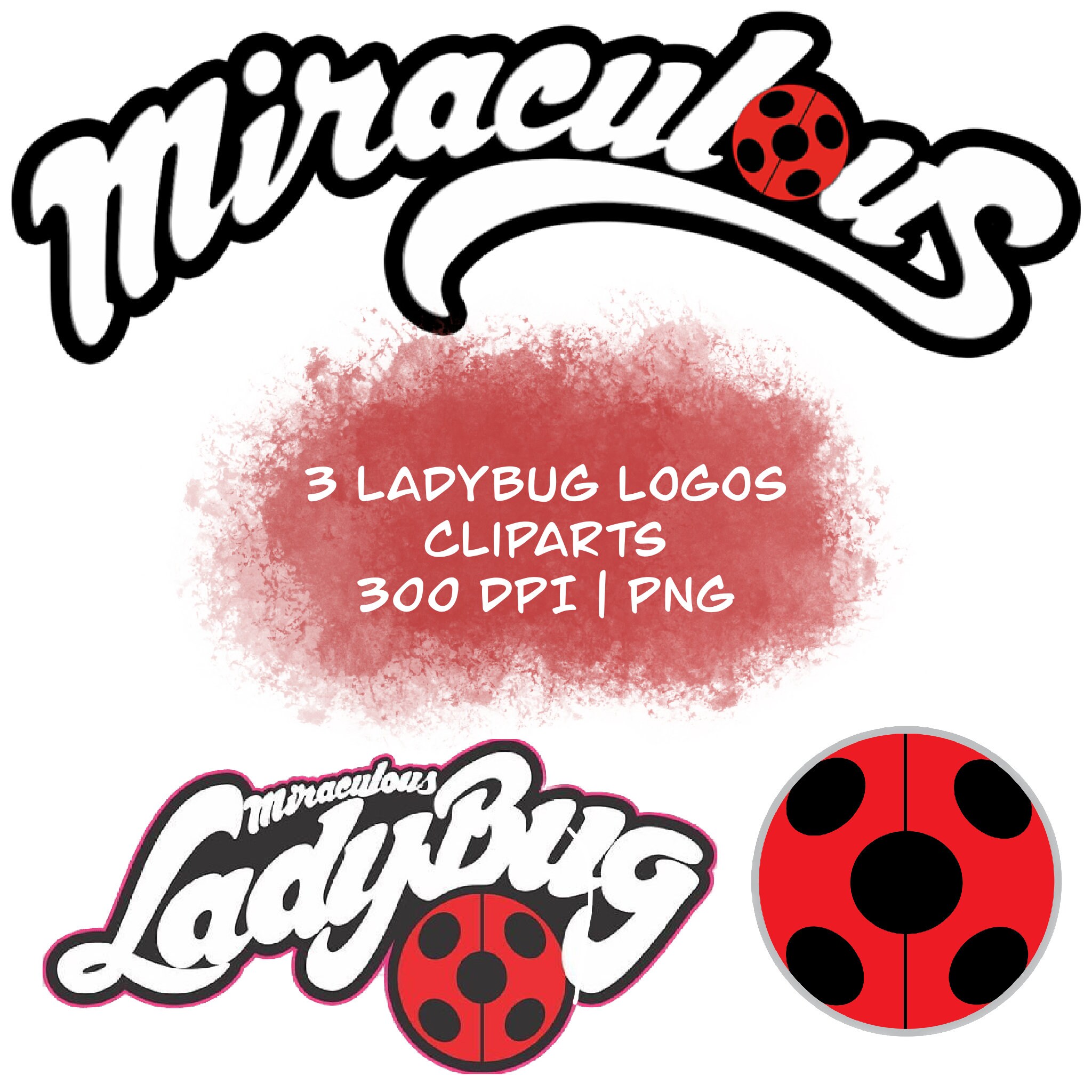 3 Ladybug Logos Clipart 300 DPI PNG - Etsy UK