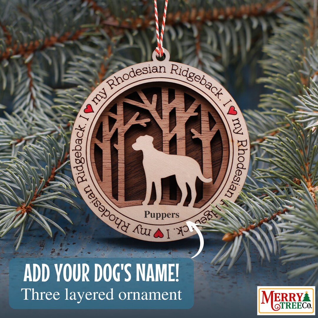 163 Rhodesian Ridgeback Dog Personalized Gift, Dog Ornament With Name ...