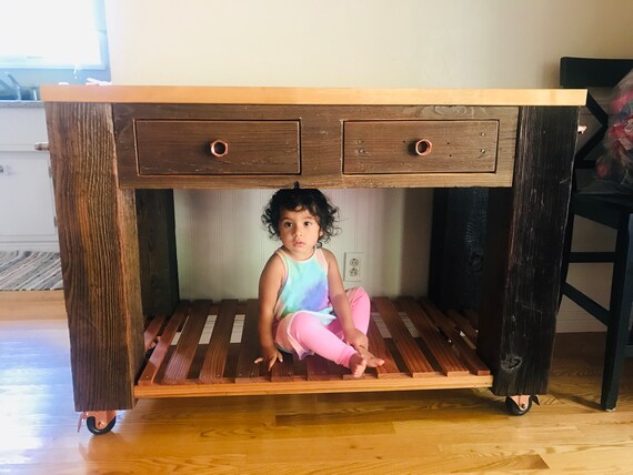 Custom Butcher Block Kitchen Island Farmhouse Industrial - Etsy