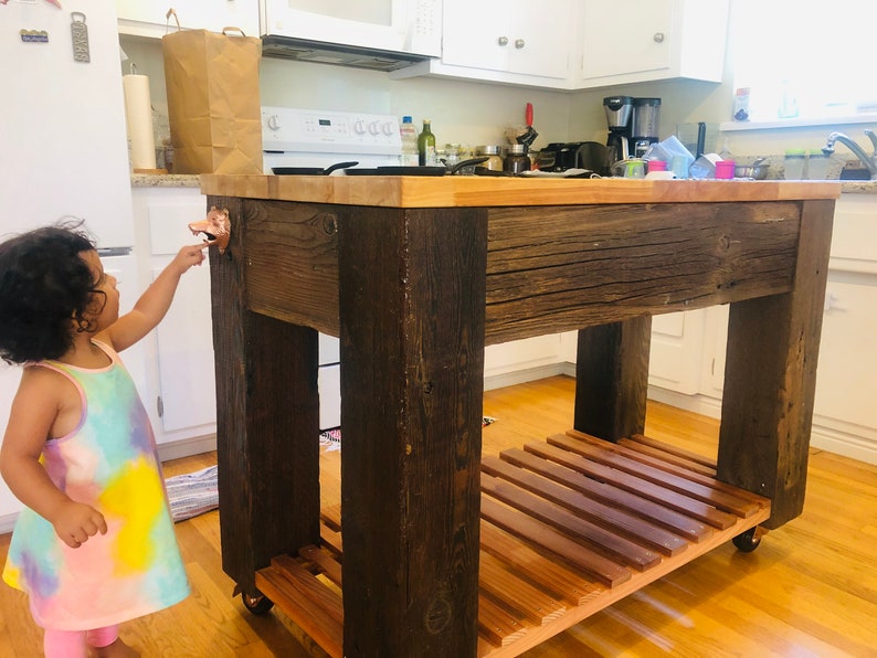 Custom Butcher Block Kitchen Island, Farmhouse Industrial, **ORIGINAL ...