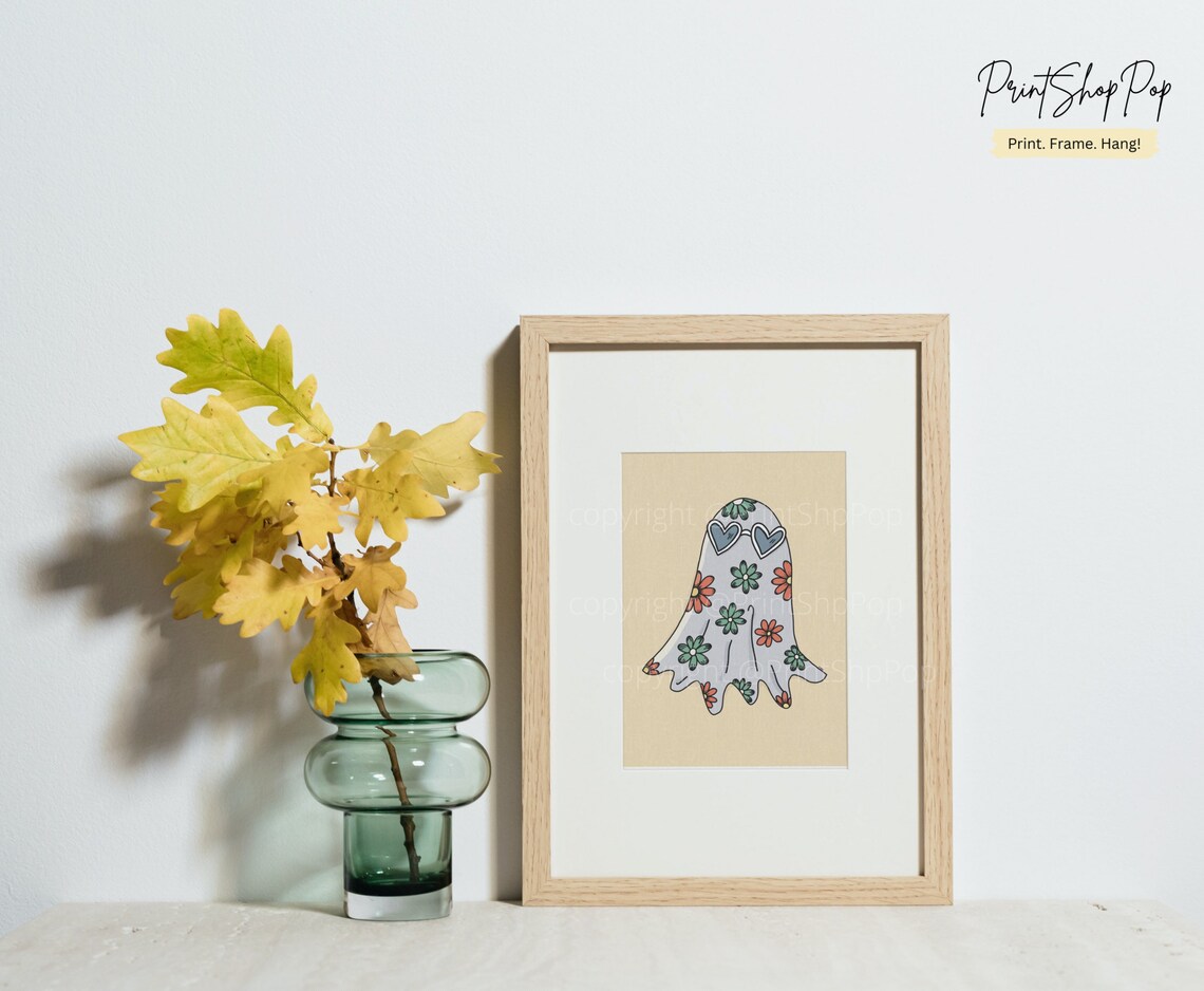 Cute Ghost Print Printable Ghost Art Floral Fall Printable - Etsy