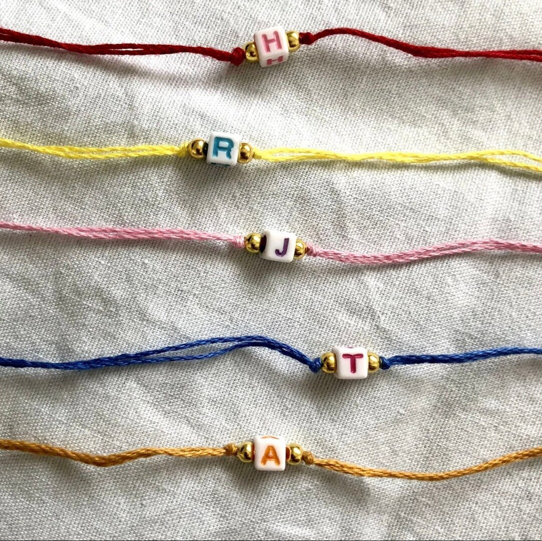 Personalised Colourful Cute Cube Letter Rakhi With Card. Rakhri ...