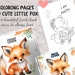 Coloring Pages for Kids, Little Fox Coloring Book, Animal Coloring ...