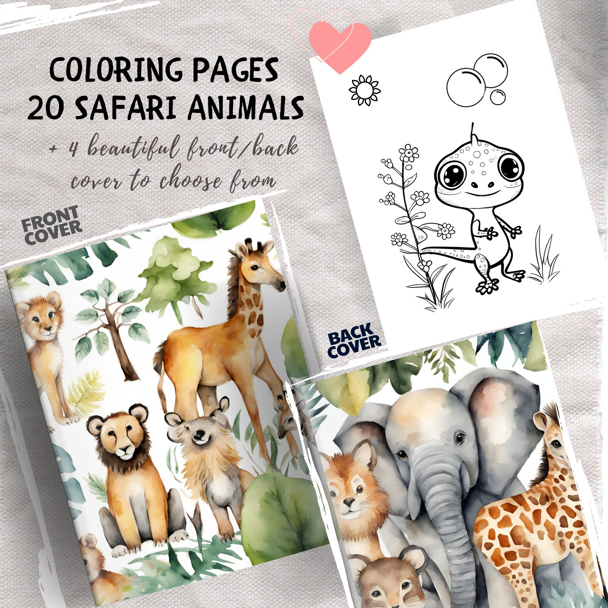 Coloring Pages for Kids, Printable Safari Animals, Coloring Book ...