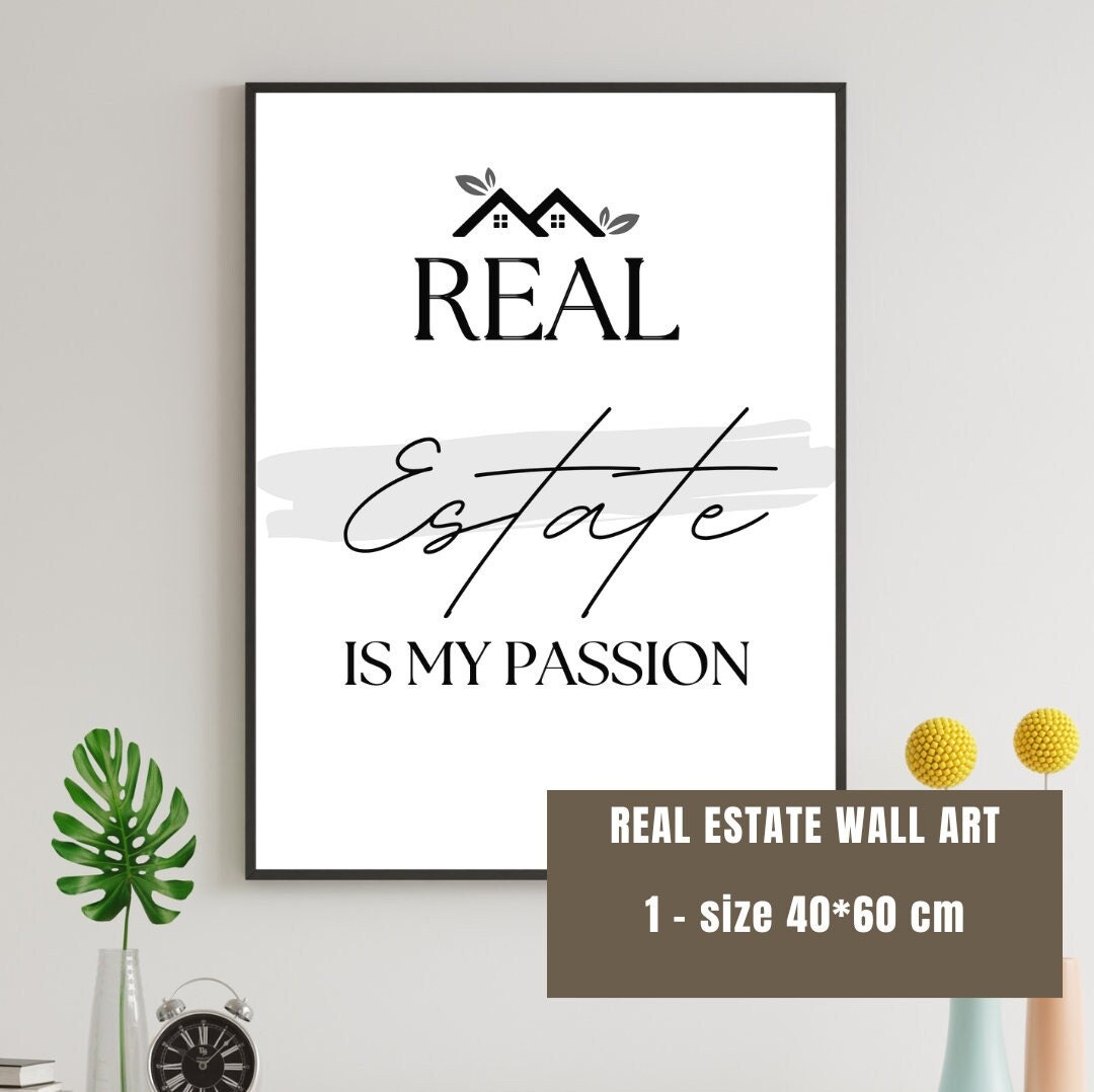 Real Estate Wall Art,3pc Set Printable Wall Art,real Estate Office ...