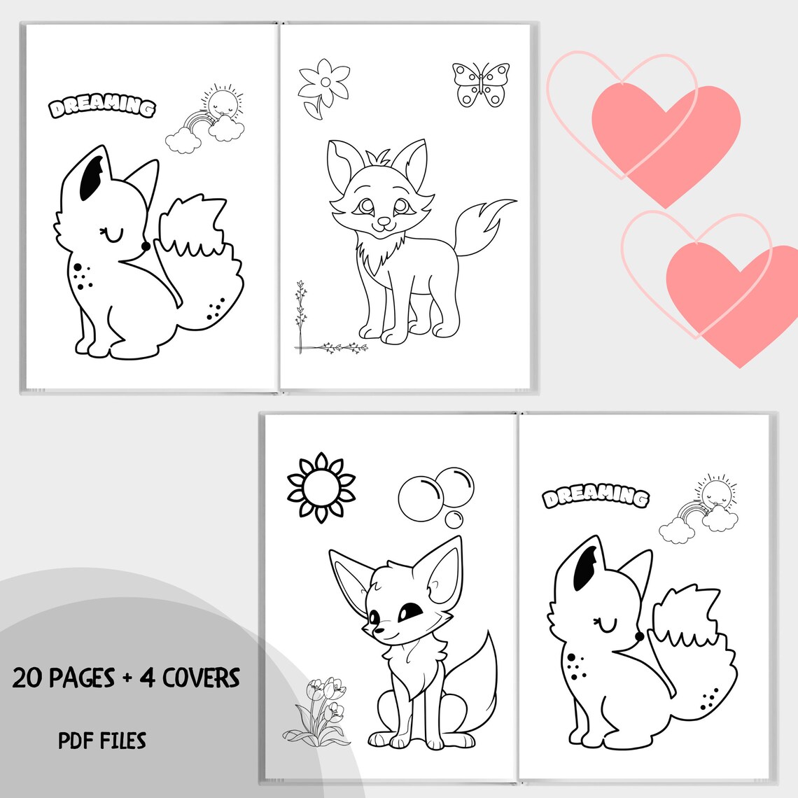 Coloring Pages for Kids, Little Fox Coloring Book, Animal Coloring ...