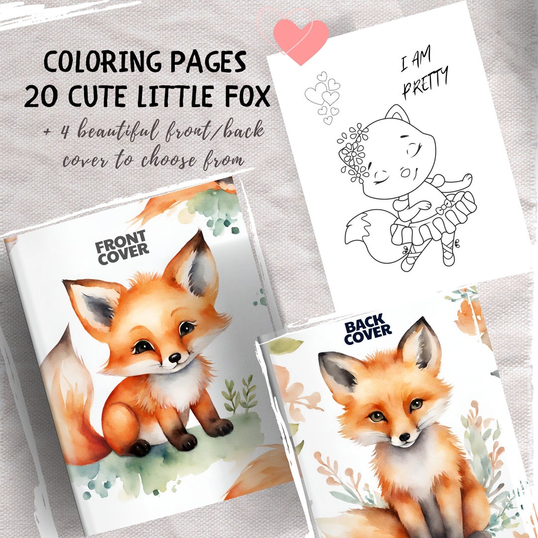 Coloring Pages for Kids, Little Fox Coloring Book, Animal Coloring ...