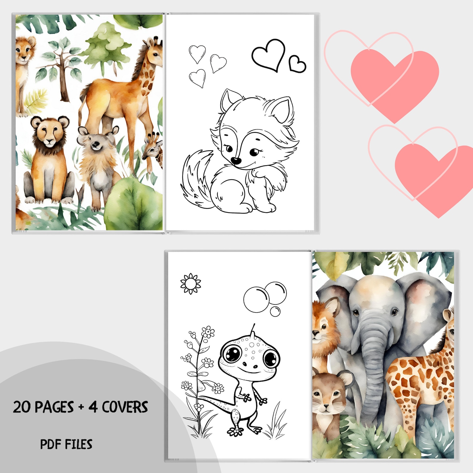 Coloring Pages for Kids, Printable Safari Animals, Coloring Book ...