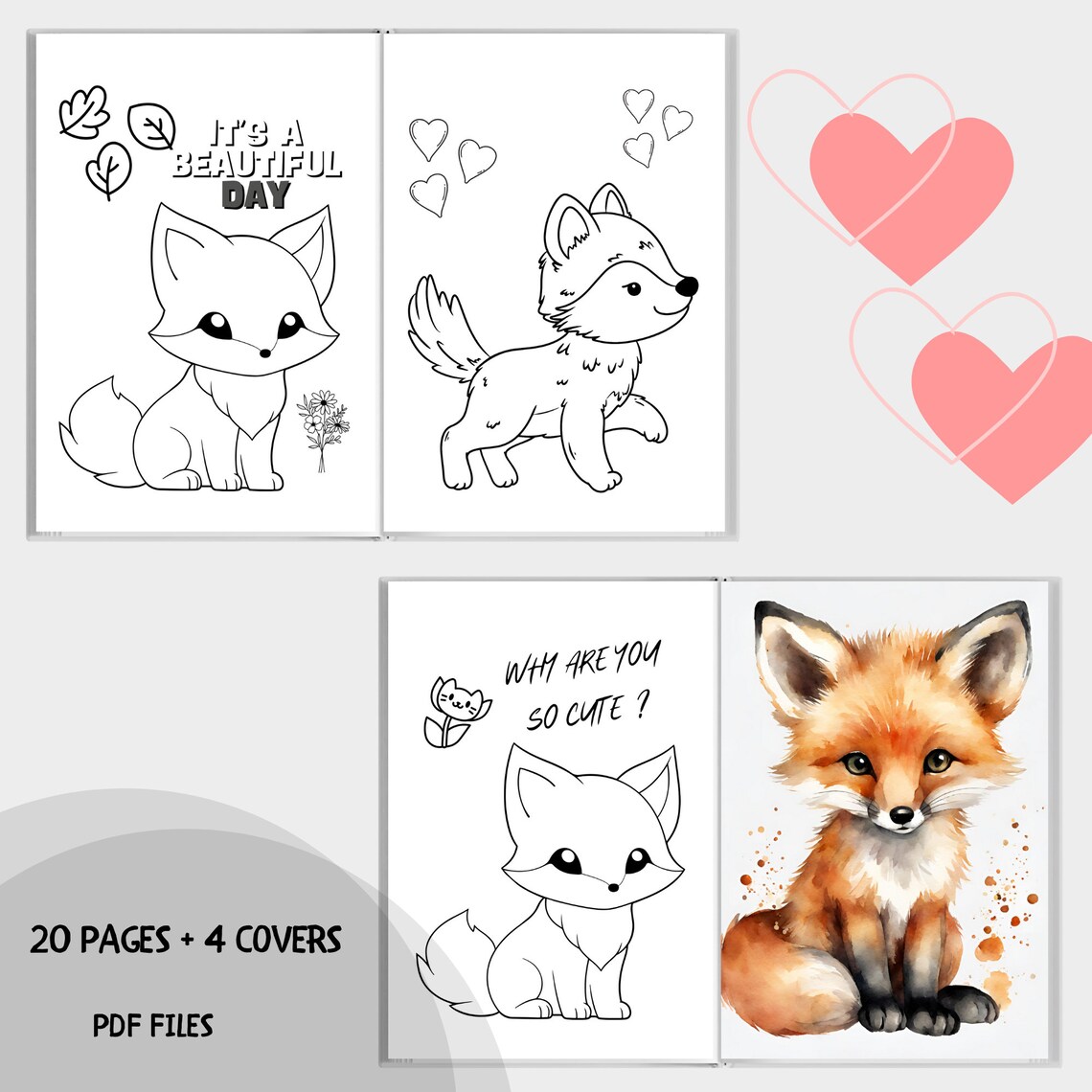 Coloring Pages for Kids, Little Fox Coloring Book, Animal Coloring ...