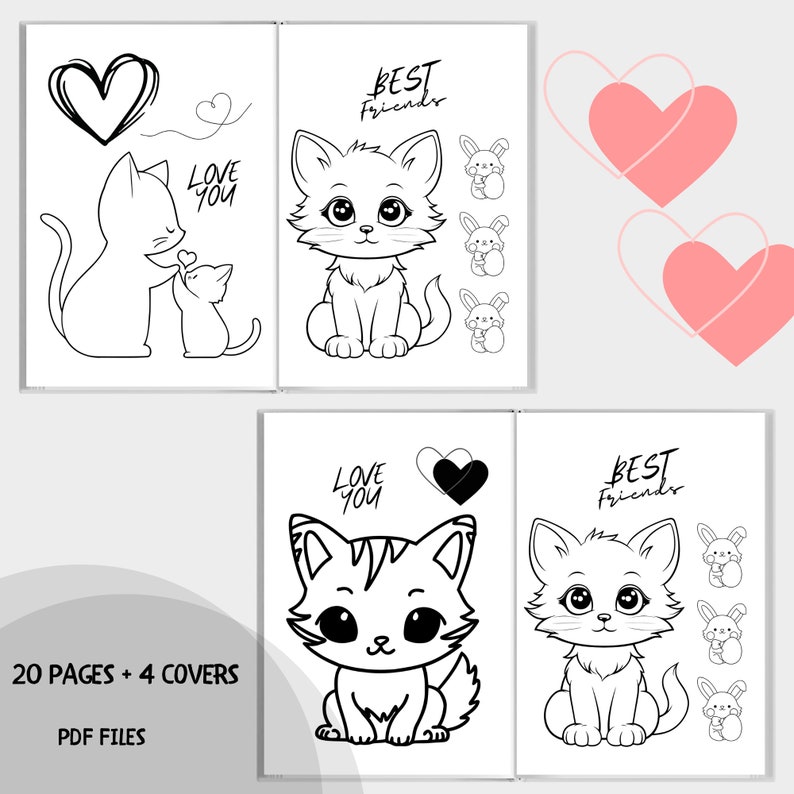 20 Adorable Cat Coloring Pages Kids Coloring Book, Animal Coloring ...