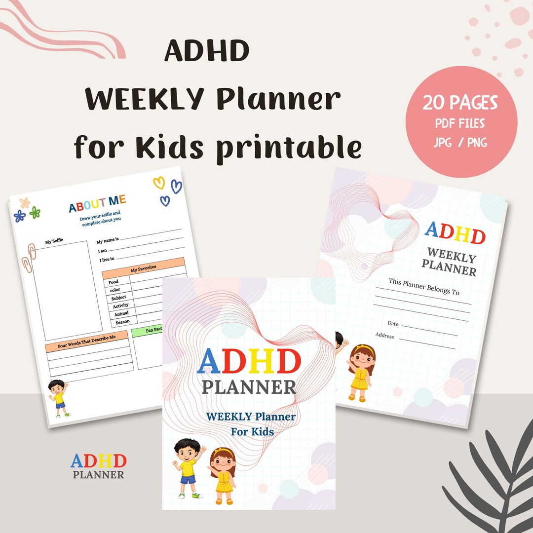 Printable Weekly Planner for Kids, ADHD Kids Weeklyplanner, Kids Weekly ...