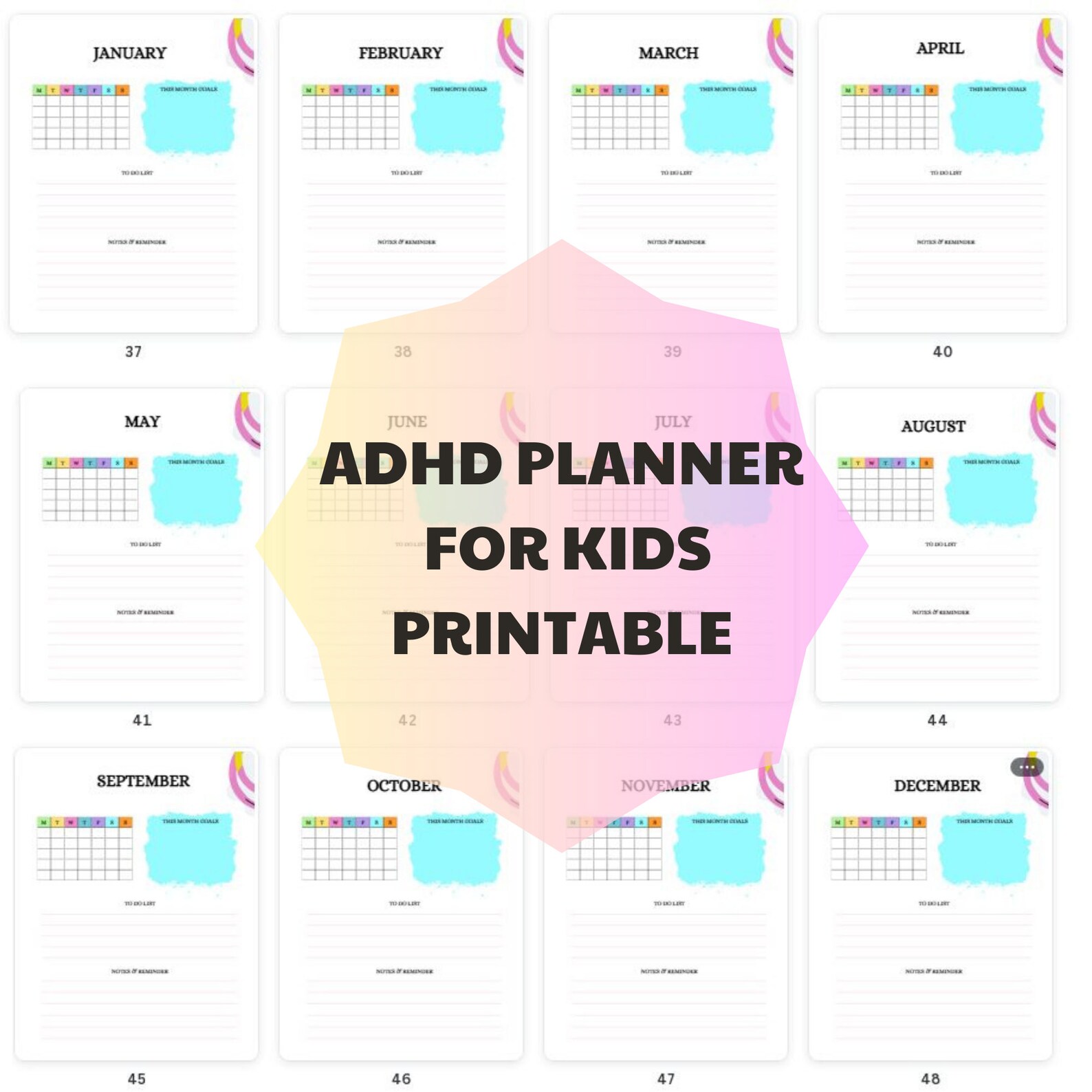 Printable ADHD Planner for Kids, ADHD Daily Planner 2024, School ...