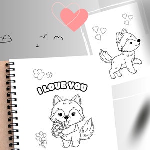 Coloring Pages for Kids, Little Fox Coloring Book, Animal Coloring ...