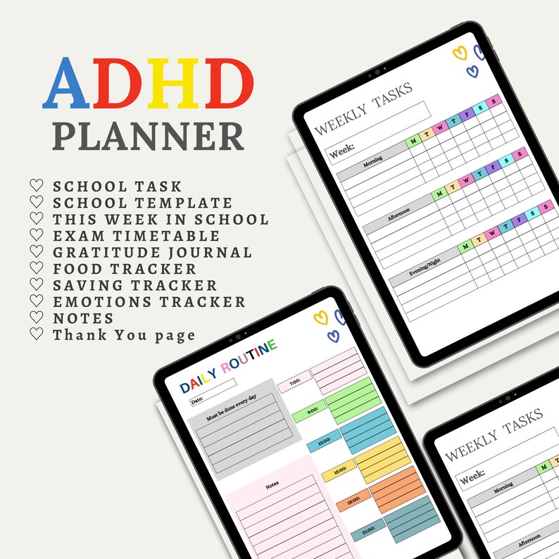 Printable Weekly Planner for Kids, ADHD Kids Weeklyplanner, Kids Weekly ...