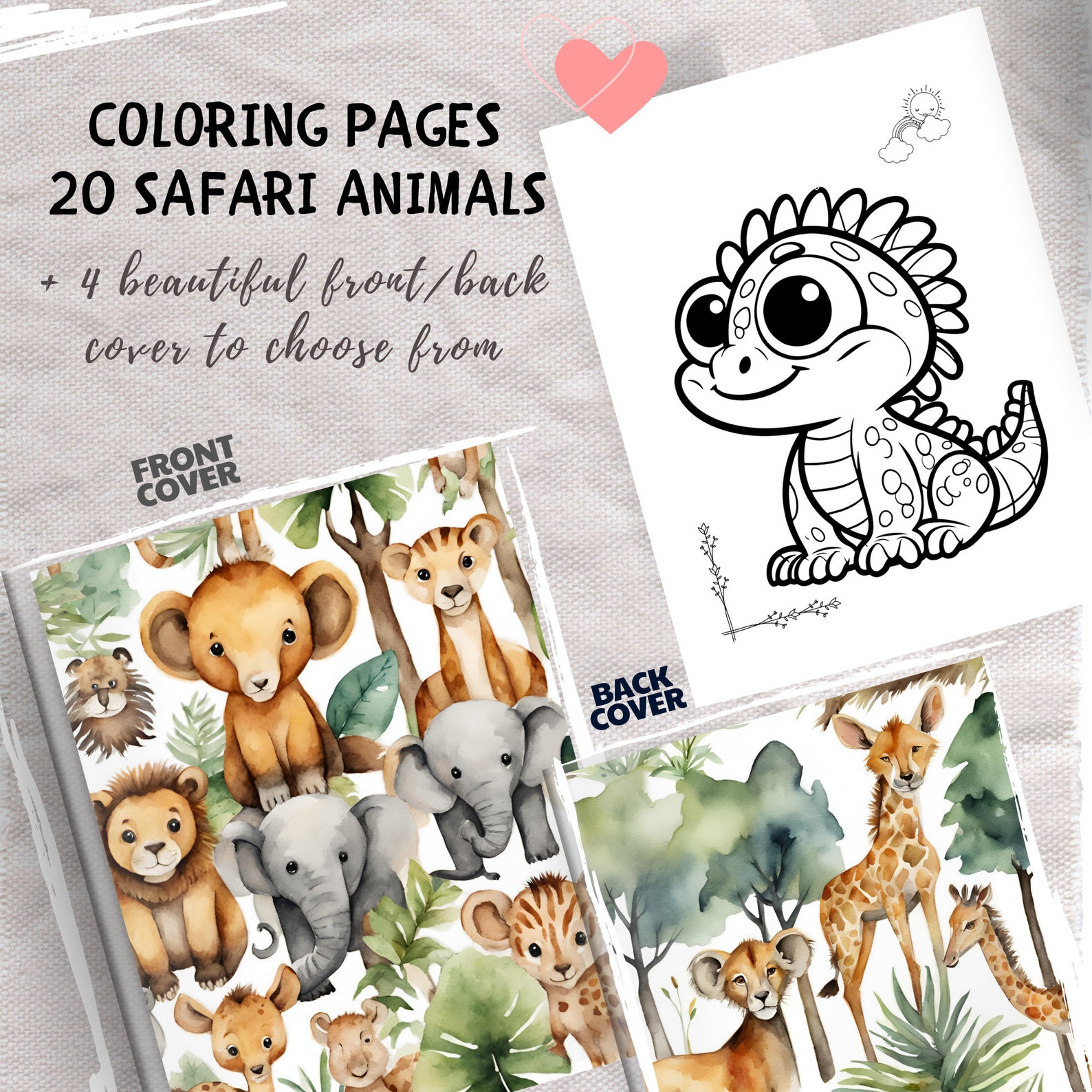 Coloring Pages for Kids, Printable Safari Animals, Coloring Book ...