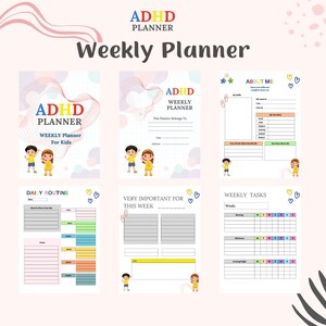 Printable Weekly Planner for Kids, ADHD Kids Weeklyplanner, Kids Weekly ...