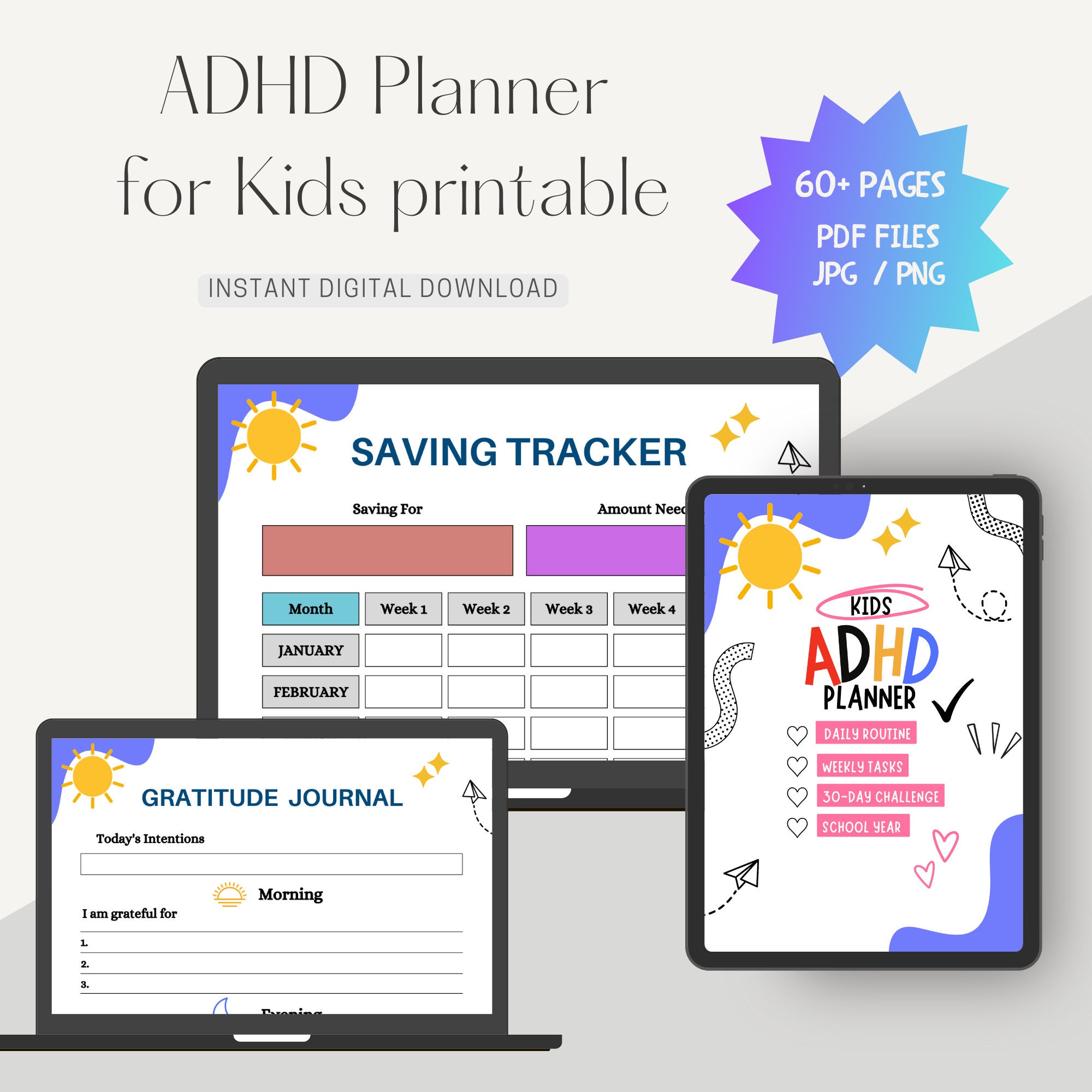 ADHD Planner for Kids, School Planner 2023, Kids Printable Planner ...