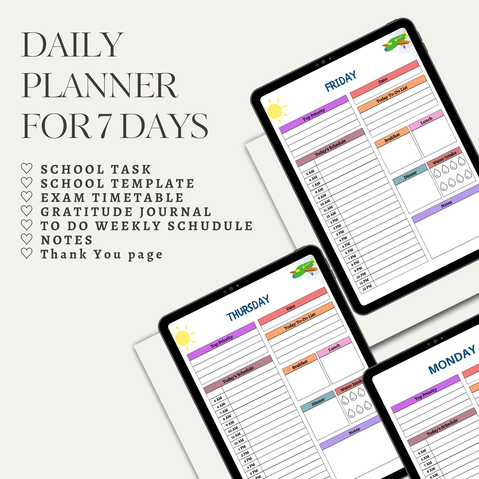 Printable Daily Planner for Kids, ADHD Kids Daily Planner, Kids Daily ...