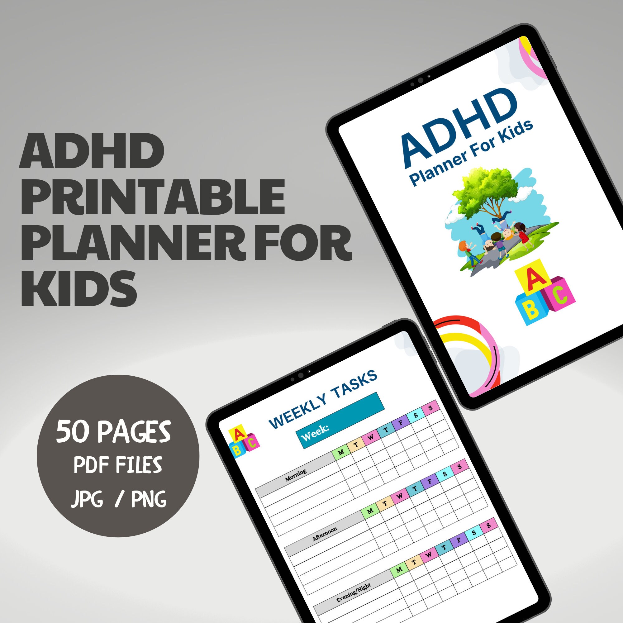 Printable ADHD Planner for Kids, ADHD Daily Planner 2024, School ...